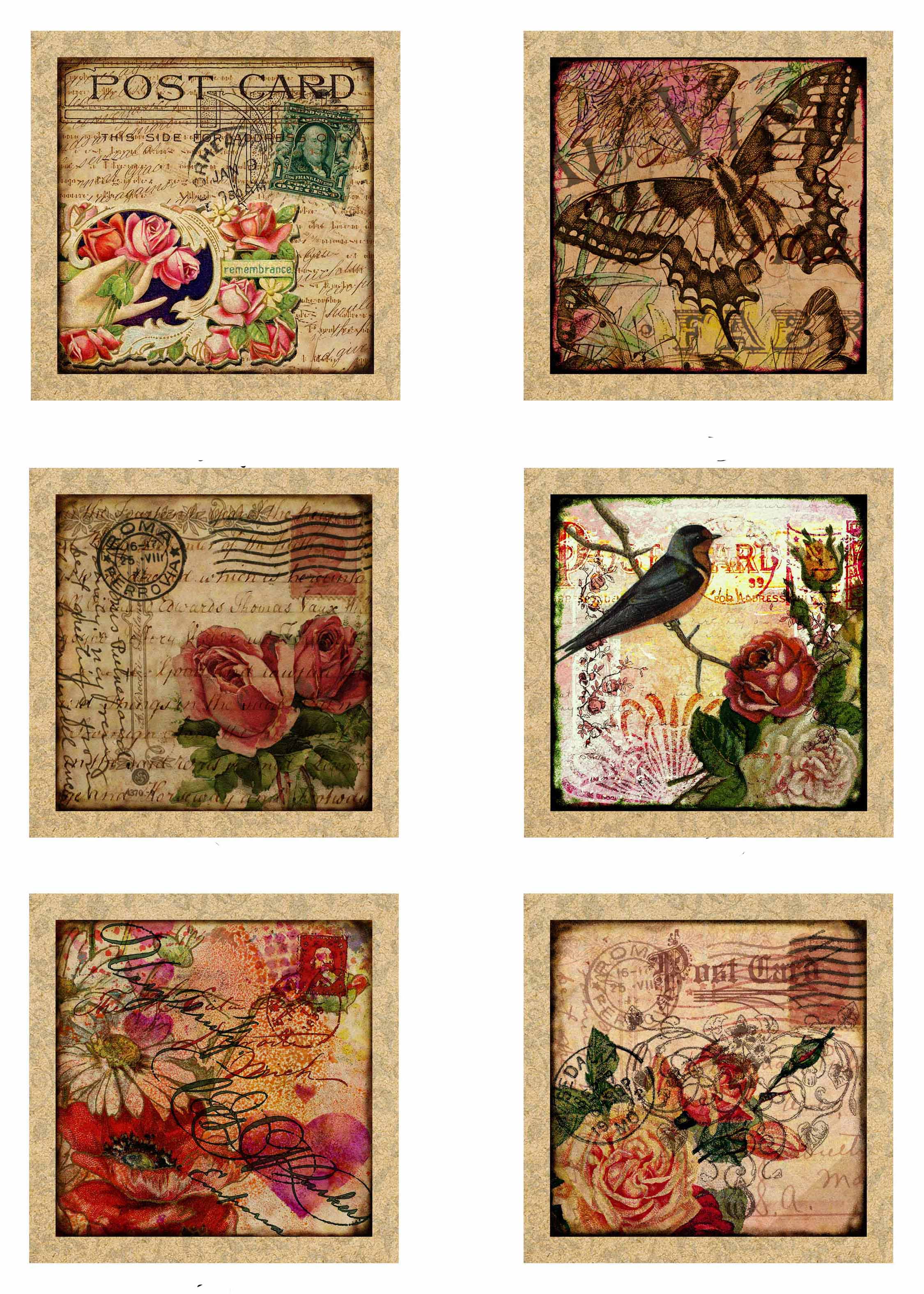 Vintage Postage Digital Art | Snips and Bits from Shelley's Studio